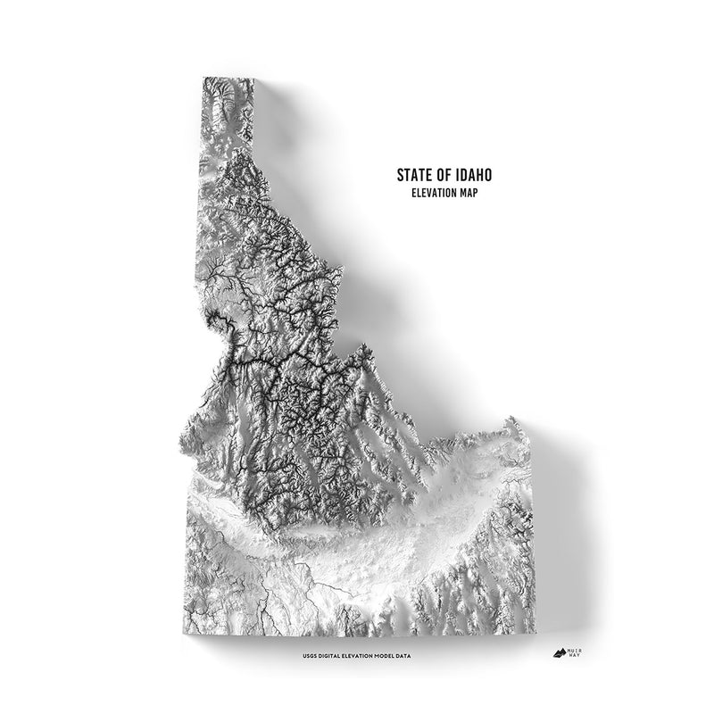 Idaho Elevation Map - Muir Way
