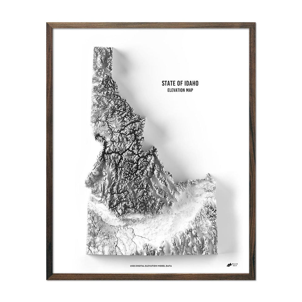 Shop Elevation Map Prints of the USA, US States, Canada, & More – Muir Way