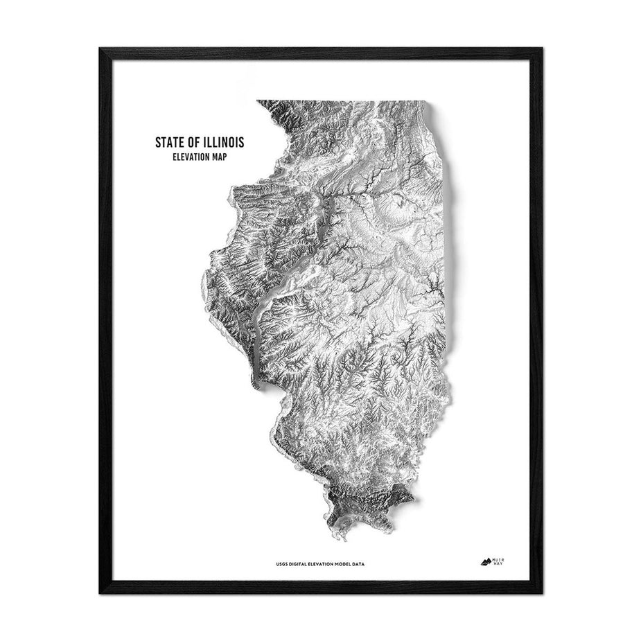 Illinois Elevation Map – Muir Way