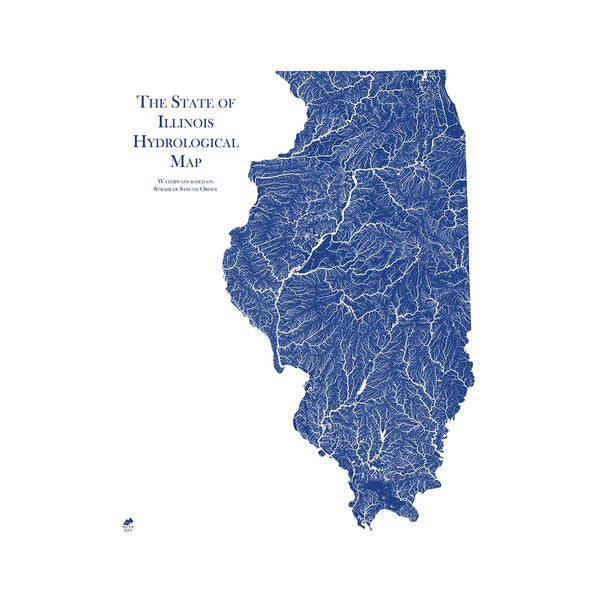 Illinois Hydrology Series Map | Map of rivers, streams & more - Muir Way