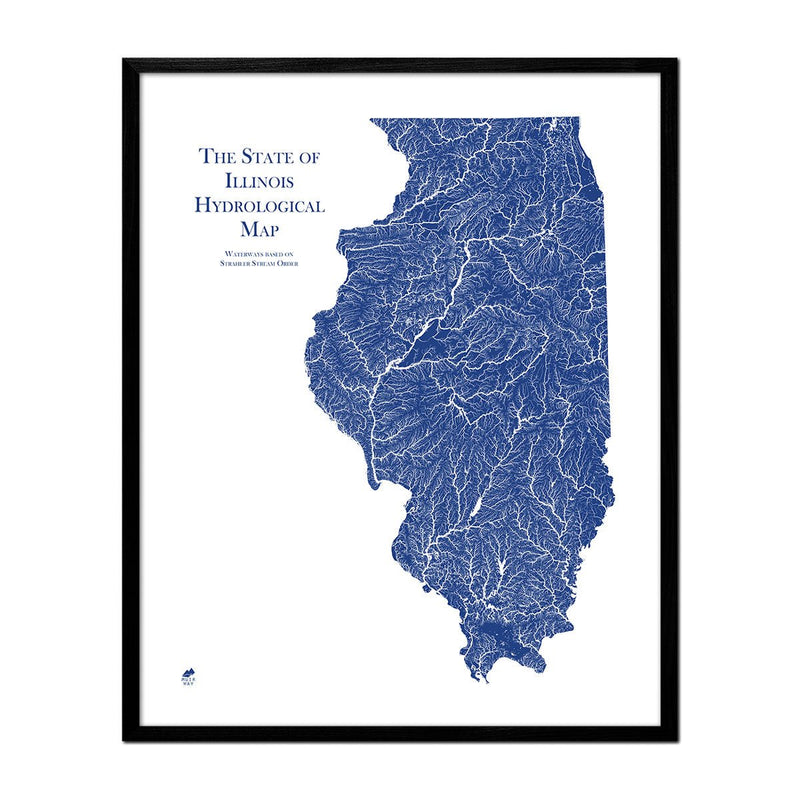 Illinois Hydrology Series Map | Map of rivers, streams & more - Muir Way