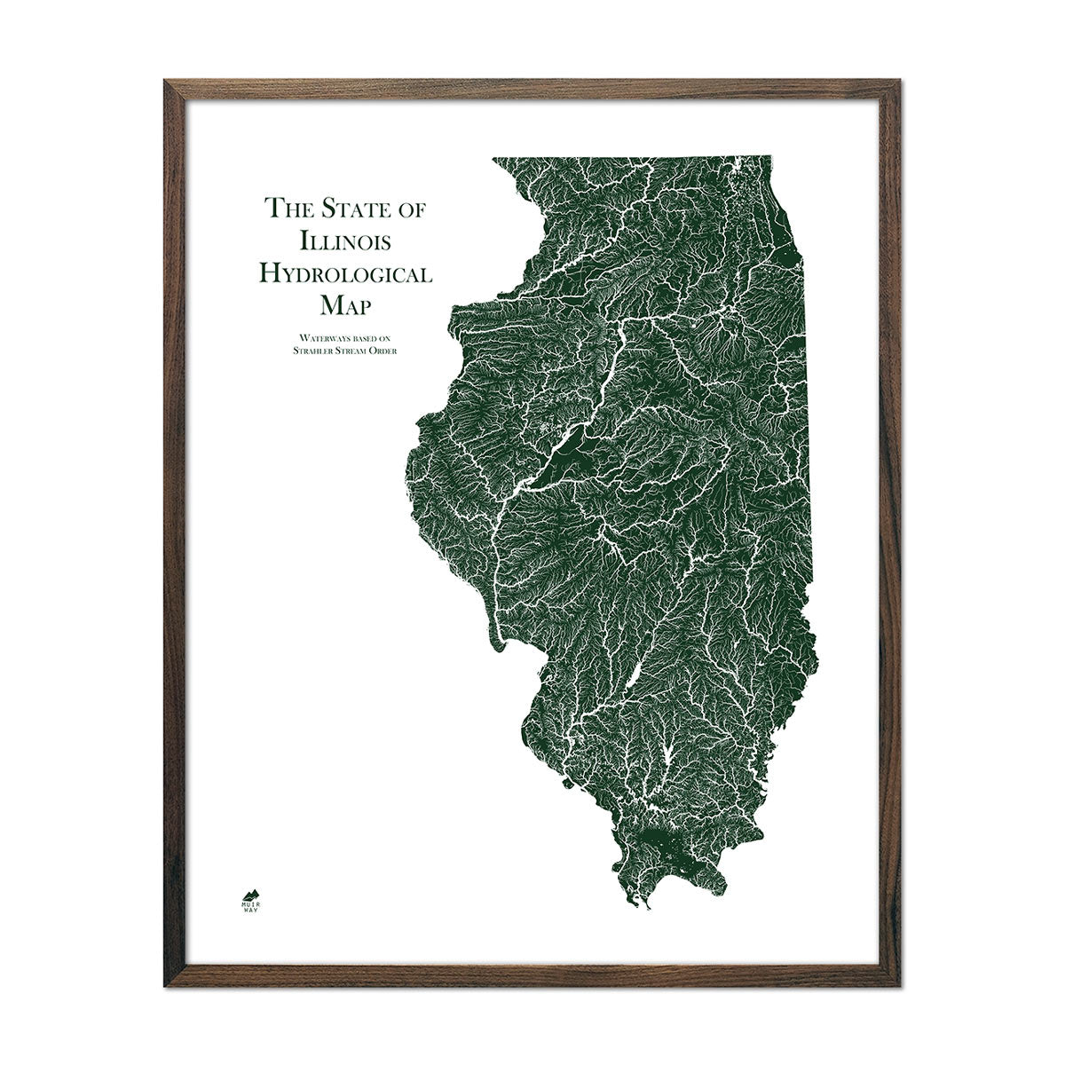 Illinois Hydrology Series Map | Map of rivers, streams & more - Muir Way