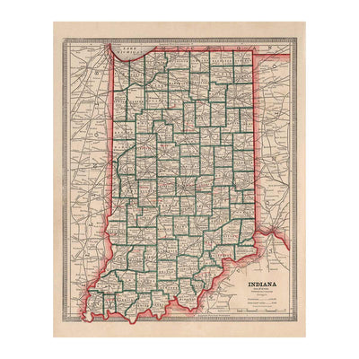 Indiana 1883 Map - Muir Way