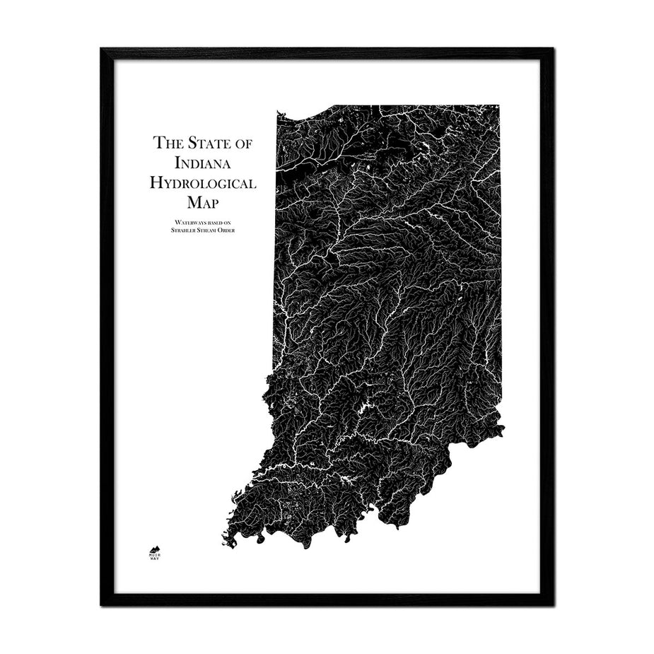 Indiana Hydrology Series Map | Map of rivers, streams & more – Muir Way