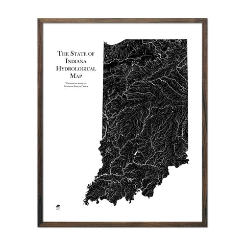 Indiana Hydrology Series Map | Map of rivers, streams & more – Muir Way