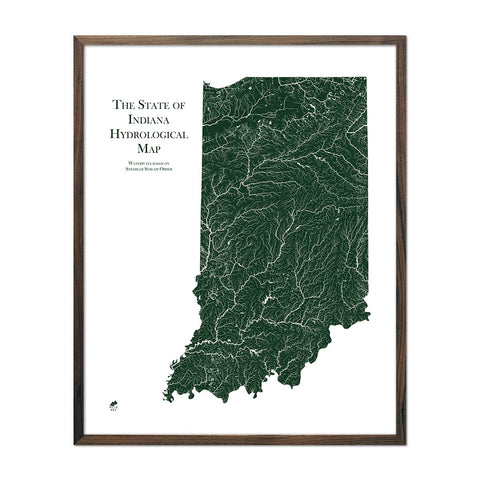Indiana Hydrology Series Map | Map of rivers, streams & more – Muir Way