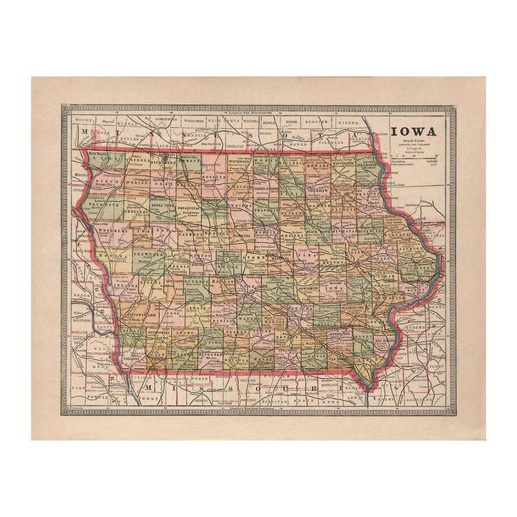 Iowa 1883 Map – Muir Way