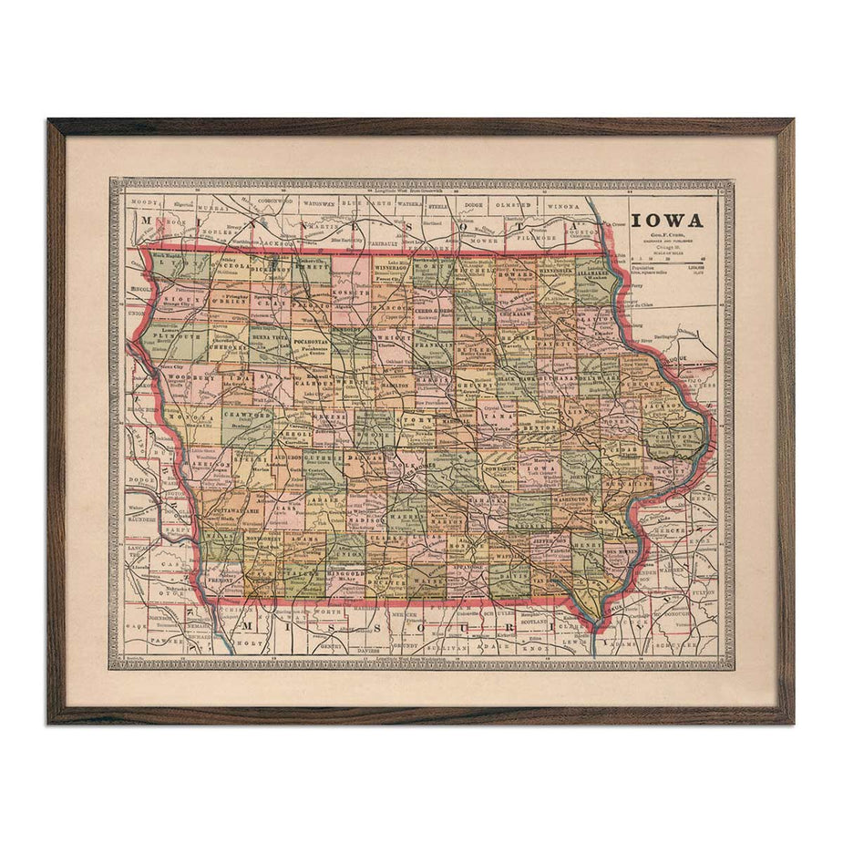 Iowa Relief Maps | Hydrological & Elevation Map Prints – Muir Way