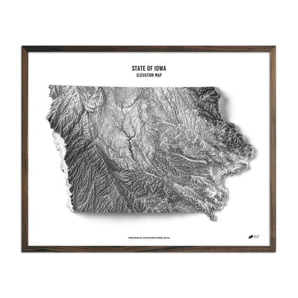 Iowa Relief Maps | Hydrological & Elevation Map Prints – Muir Way