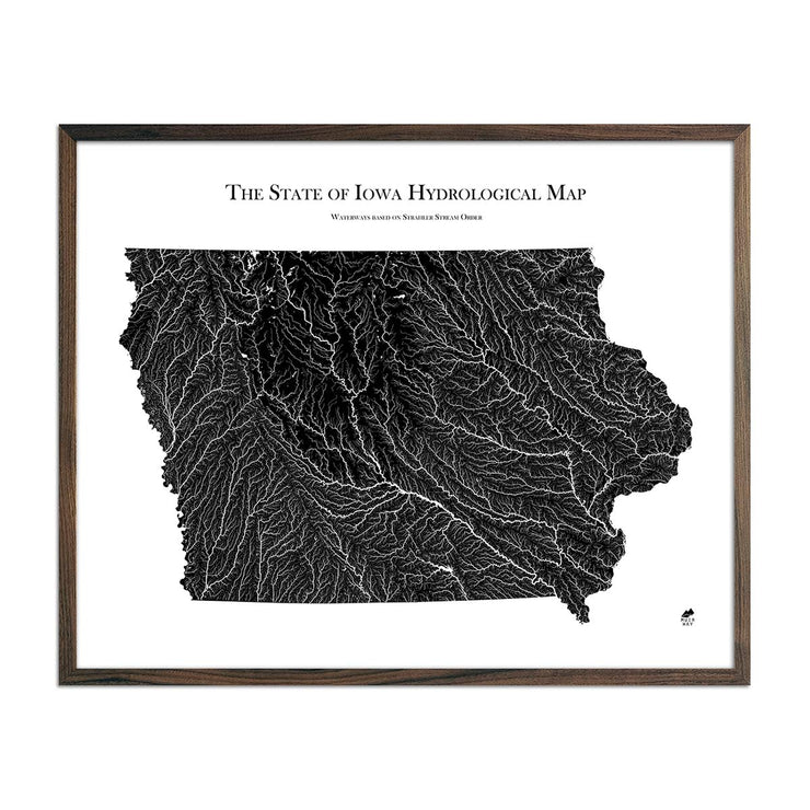 Iowa Hydrology Series Map | Map of rivers, streams & more – Muir Way