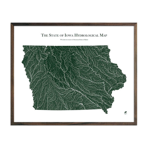 Iowa Hydrology Series Map | Map of rivers, streams & more – Muir Way