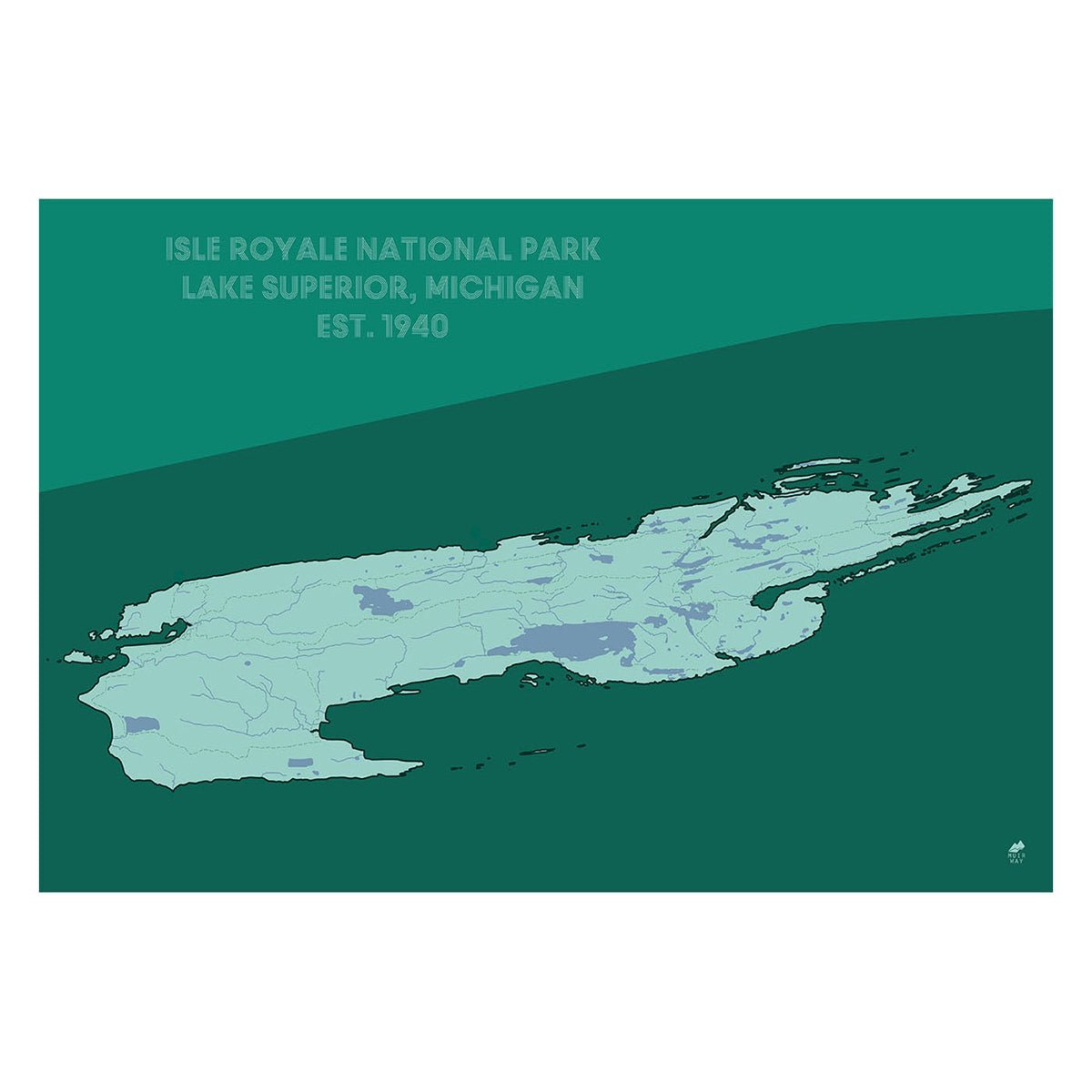 Isle Royale National Park Poster | National Park Map | Muir Way