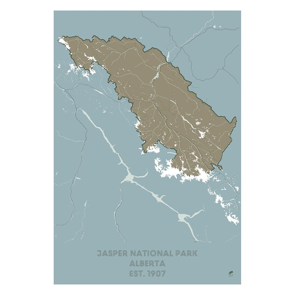 Jasper National Park Poster | National Park Map | Muir Way