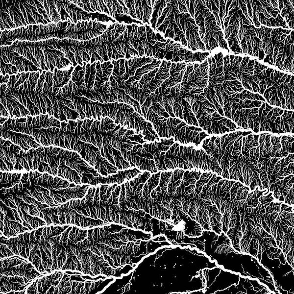Kansas Hydrology Series Map | Map of rivers, streams & more - Muir Way