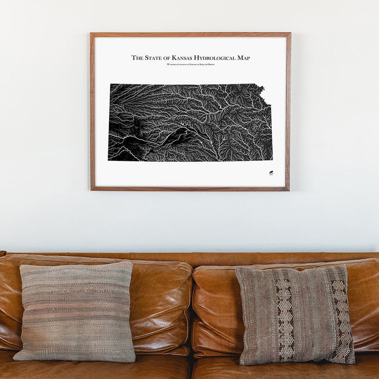 Kansas Hydrology Series Map | Map of rivers, streams & more – Muir Way