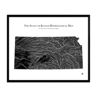 Kansas Hydrology Series Map | Map of rivers, streams & more - Muir Way