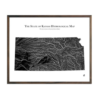Kansas Hydrology Series Map | Map of rivers, streams & more – Muir Way