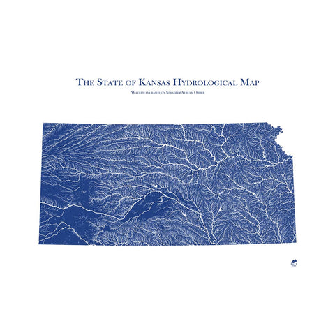 Kansas Hydrology Series Map | Map of rivers, streams & more – Muir Way