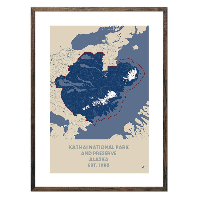 Katmai National Park Poster | National Park Map | Muir Way