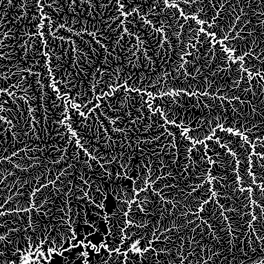 Kentucky Hydrology Series Map | Map of rivers, streams & more – Muir Way