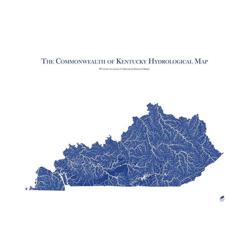 Kentucky Hydrology Series Map | Map of rivers, streams & more - Muir Way