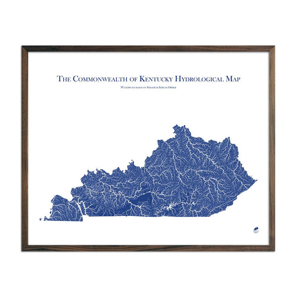 Kentucky Hydrology Series Map | Map of rivers, streams & more - Muir Way