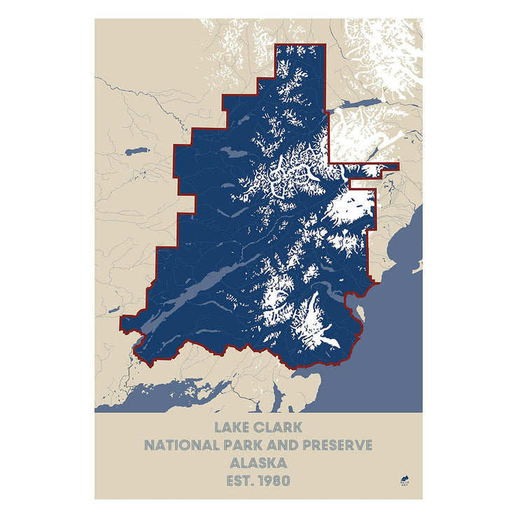 Lake Clark National Park and Preserve Map Poster | Muir Way