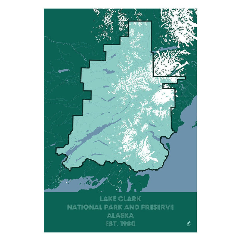 Lake Clark National Park and Preserve Map Poster | Muir Way