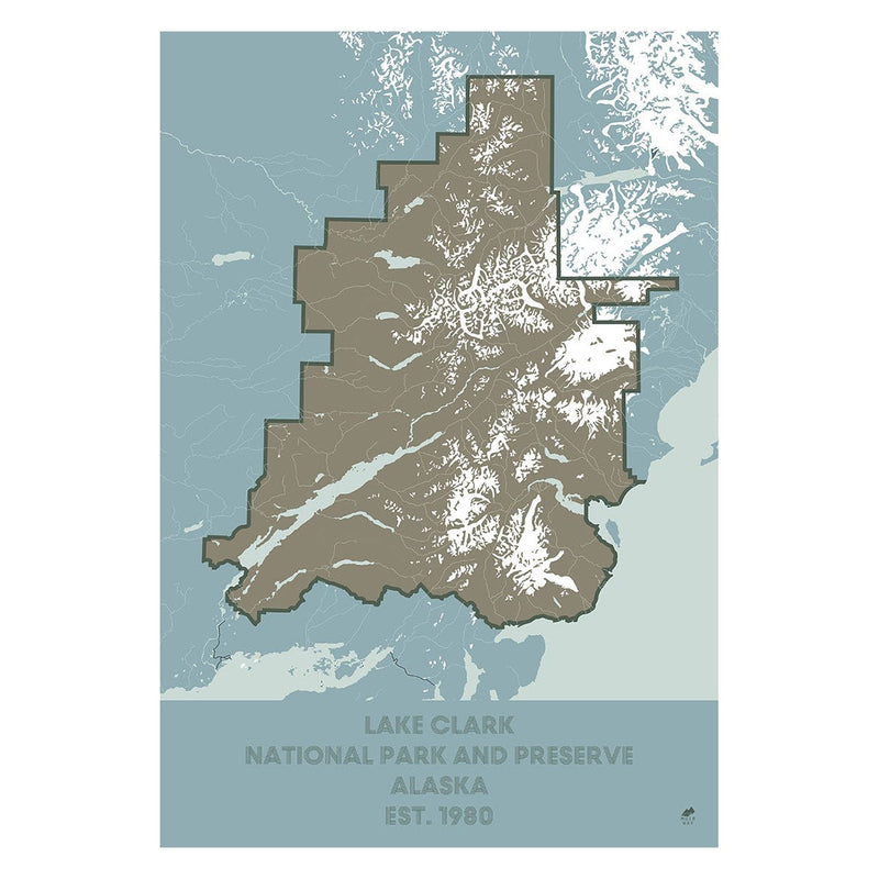 Lake Clark National Park and Preserve Map Poster | Muir Way