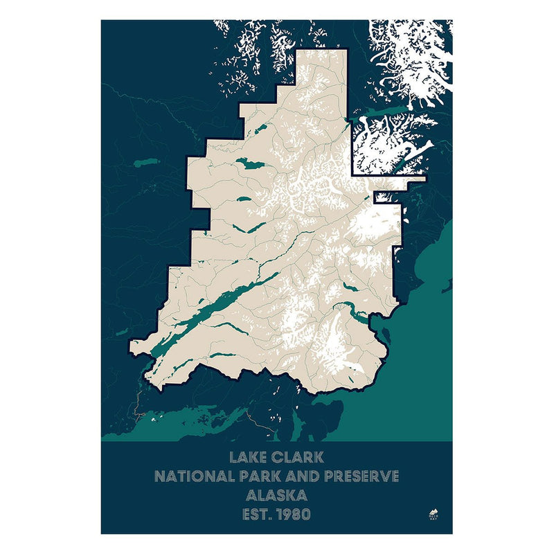 Lake Clark National Park and Preserve Map Poster | Muir Way