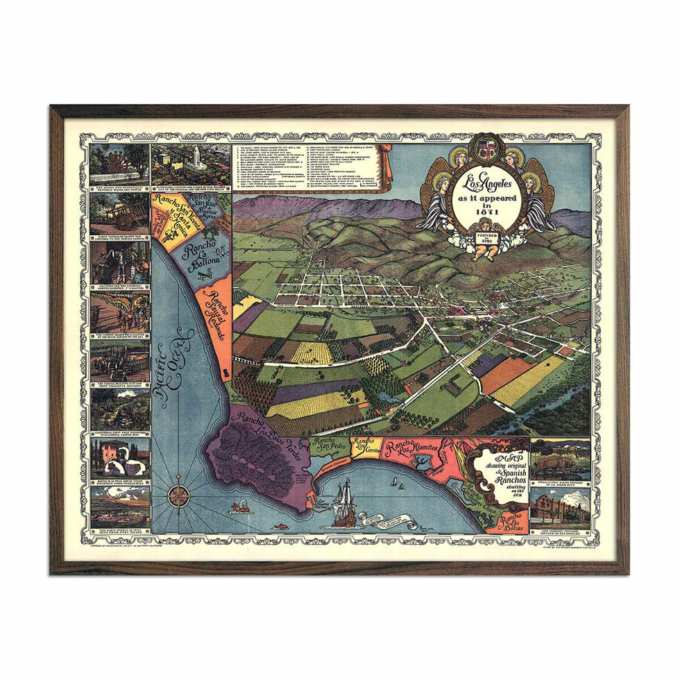 Vintage Los Angeles, California Map (1871) | Muir Way