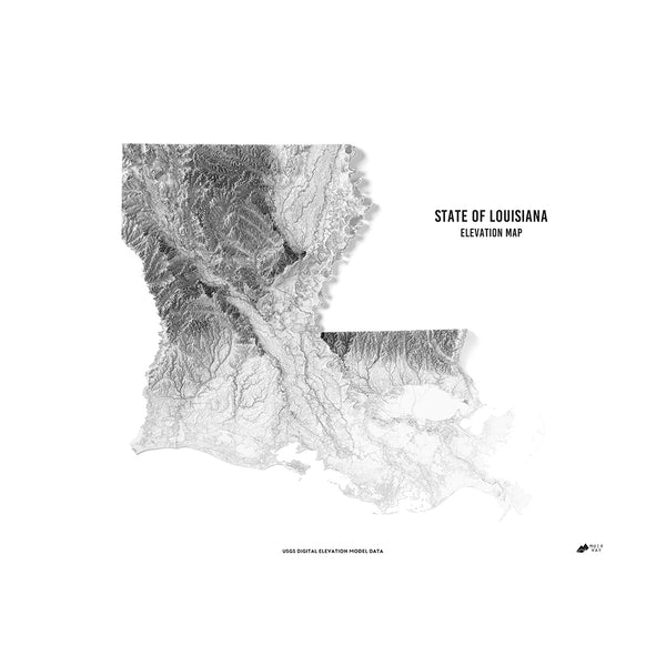 Louisiana Elevation Map – Muir Way