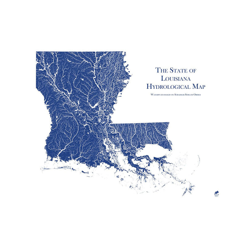 Louisiana Hydrology Series Map | Map of rivers, streams & more - Muir Way