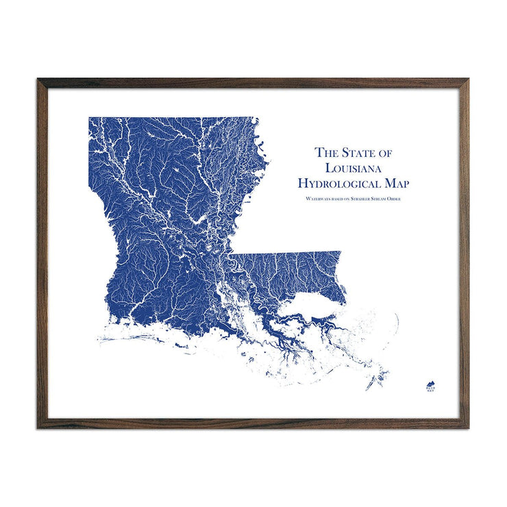 Louisiana Hydrology Series Map | Map of rivers, streams & more – Muir Way