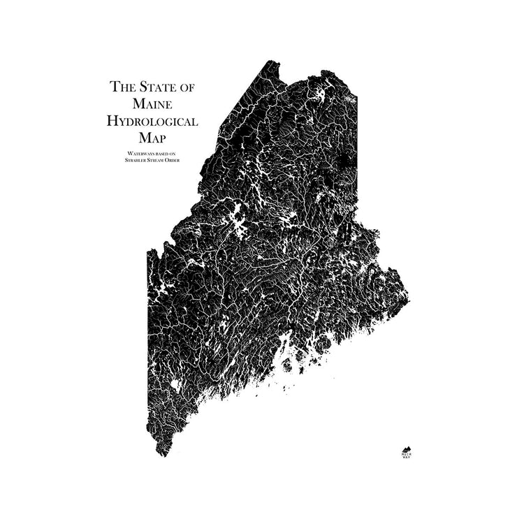 Maine Hydrology Series Map | Map of rivers, streams & more – Muir Way
