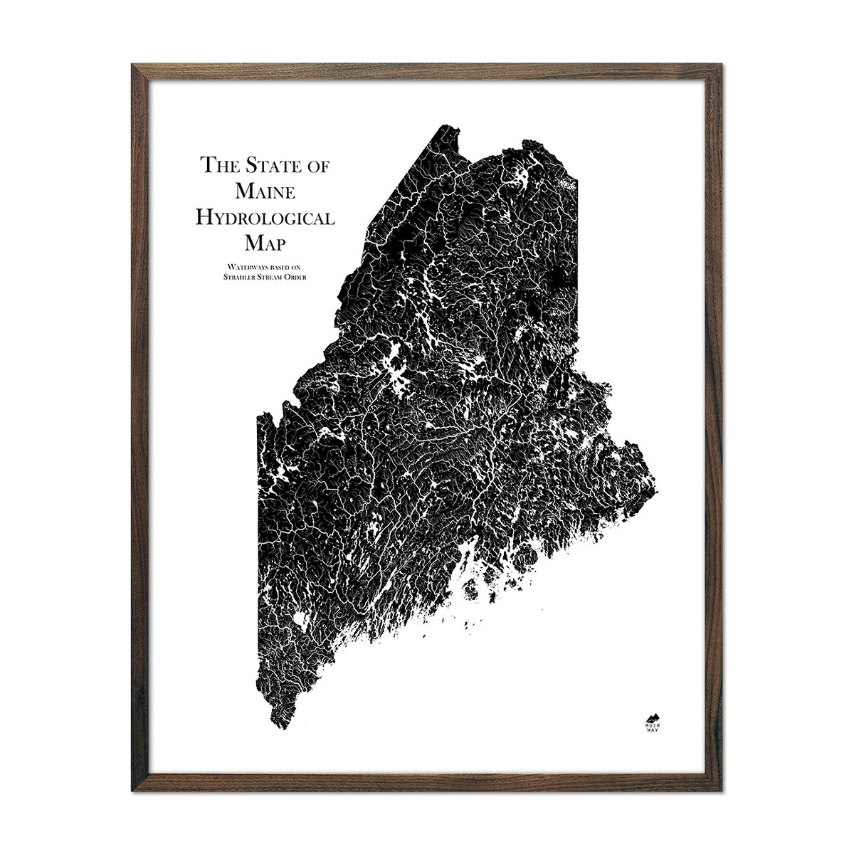 Maine Hydrology Series Map | Map of rivers, streams & more – Muir Way