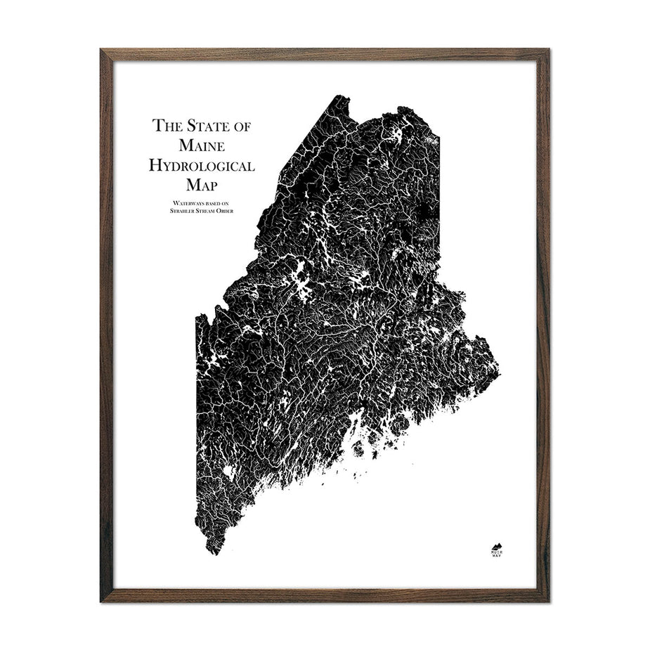 Maine Hydrology Series Map | Map of rivers, streams & more – Muir Way