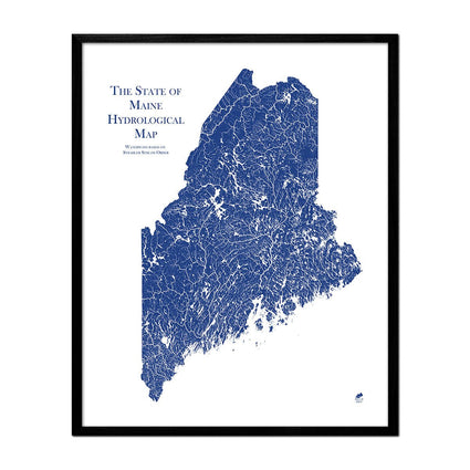 Maine Hydrology Series Map | Map of rivers, streams & more – Muir Way