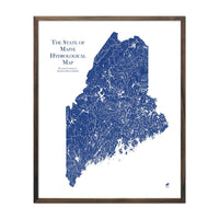 Maine Hydrology Series Map | Map of rivers, streams & more - Muir Way