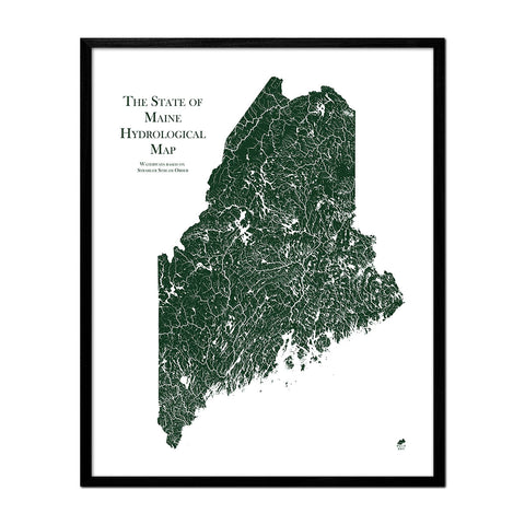 Maine Hydrology Series Map | Map of rivers, streams & more – Muir Way