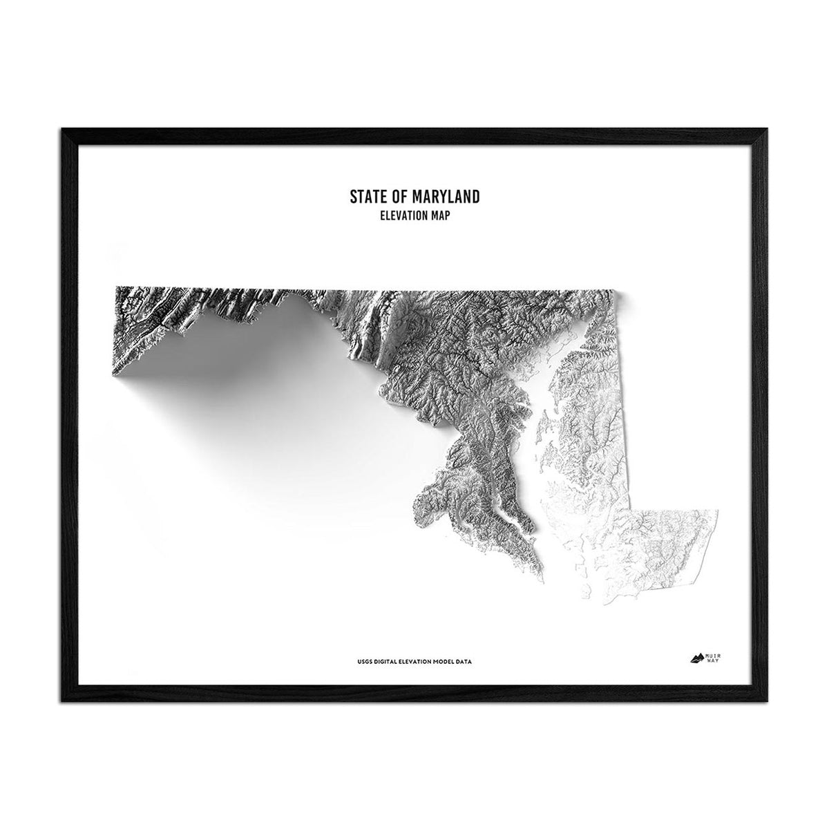 Maryland Elevation Map Revised North Dakota, Delaware And Maryland