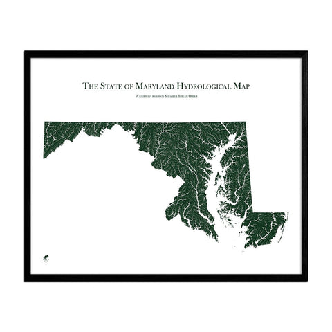 Maryland Hydrology Series Map | Map of rivers, streams & more – Muir Way