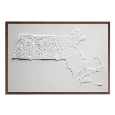 3D Massachusetts Raised Relief Map - Muir Way