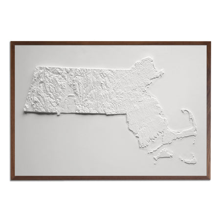 3D Massachusetts Raised Relief Map – Muir Way