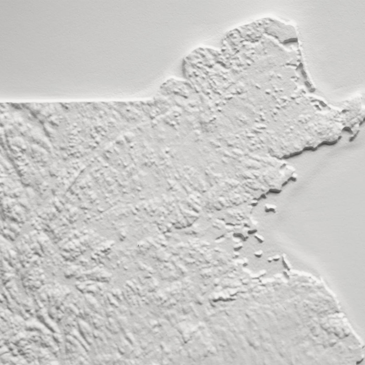 3D Massachusetts Raised Relief Map - Muir Way