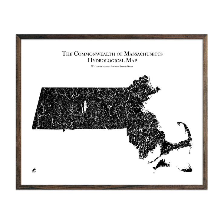 Massachusetts Hydrology Series Map | Map of rivers, streams & more ...