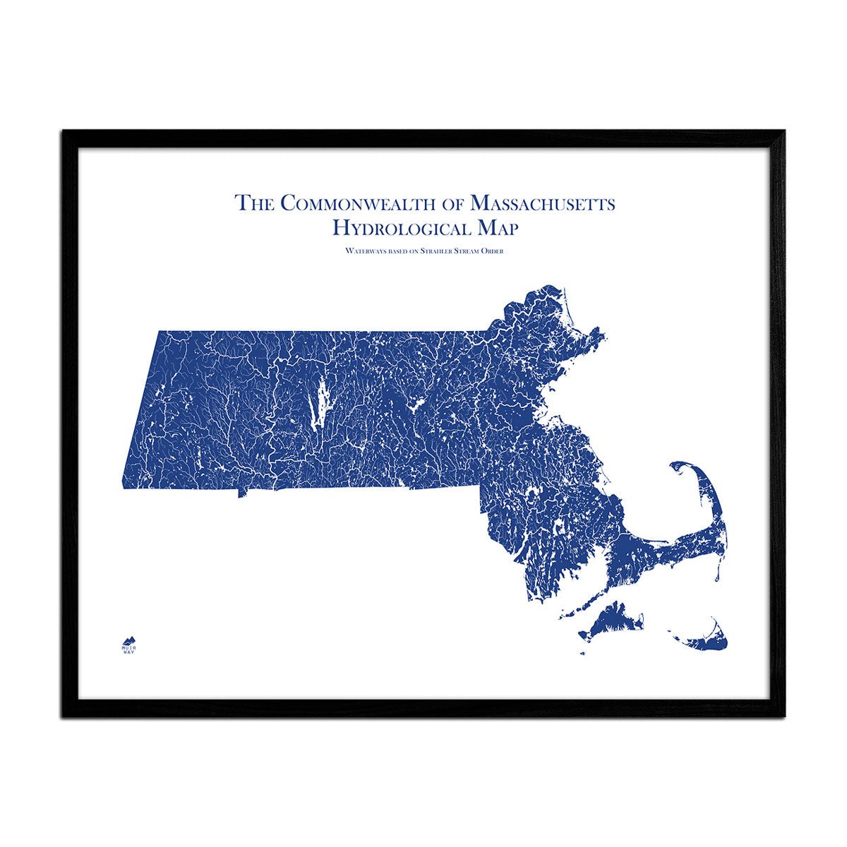 Massachusetts Hydrology Series Map | Map of rivers, streams & more ...