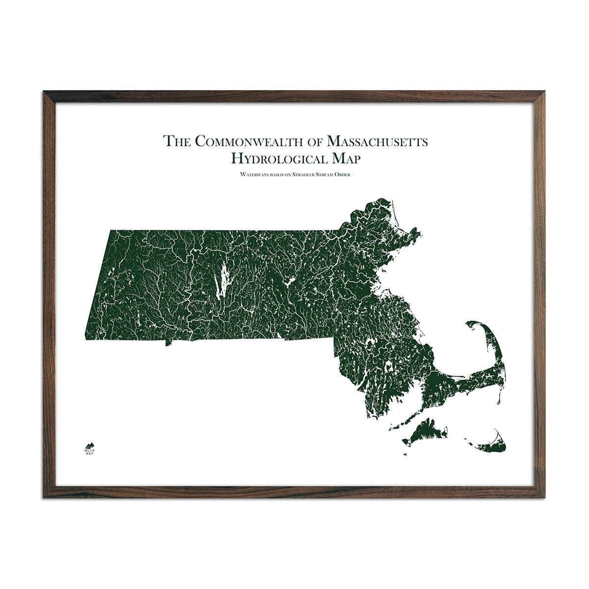 Massachusetts Hydrology Series Map | Map of rivers, streams & more ...