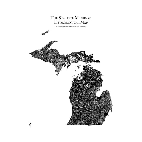 Michigan Hydrology Series Map | Map of rivers, streams & more – Muir Way