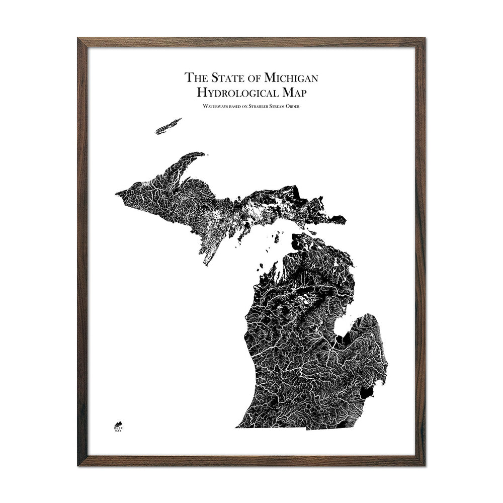 Shop Michigan Relief Maps | Elevation & Hydrological Maps - Muir Way